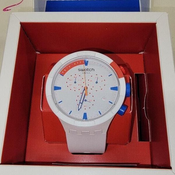Swatch NASA EXTRAVEHICULAR Unisex Adult's White Watch - SB04Z400 ...