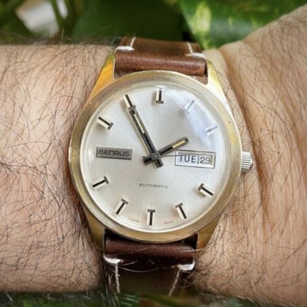 COLLECTORS VINTAGE MENS BENRUS AUTOMATIC WATCH 7325 400 BEZEL RUNNING ...