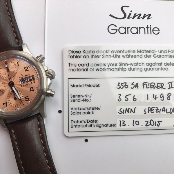 FS: SINN 356 SaII copper dial | WatchCharts
