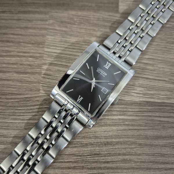 Mens Citizen Eco Drive Solar Powered Vintage Style Tank Watch ...