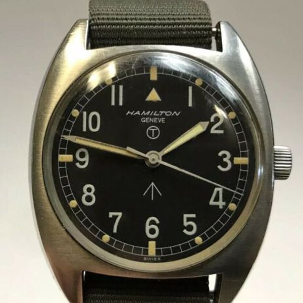 Vintage Hamilton Geneve British Military Issue Arrow Wrist Watch 6BB ...