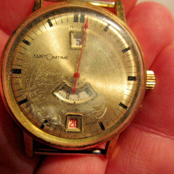 Swiss Made Automatic Customtime Wrist Watch Gold Date Time Hours ...