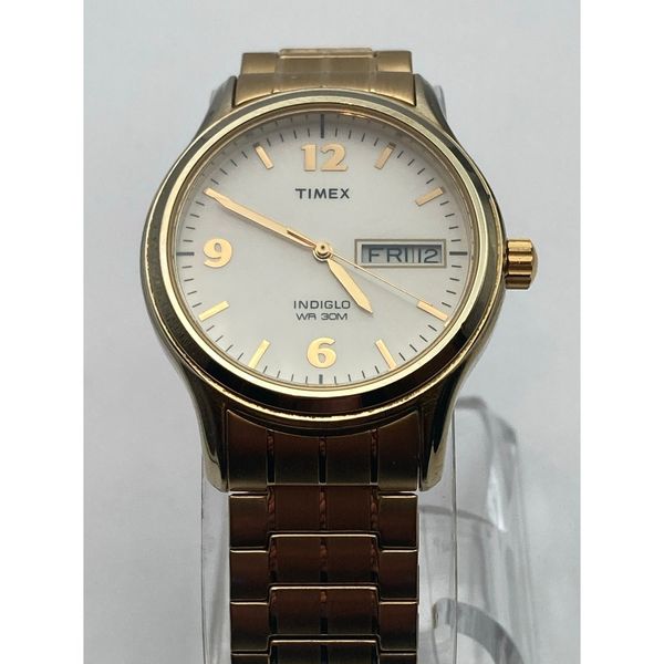 Men's Timex Indiglo Watch 36mm WR 30m - Day Date - New Battery ...