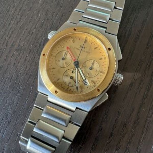 Rare IWC Ingenieur Quartz Chronograph Alarm - Gold Dial and Bezel - Ref ...