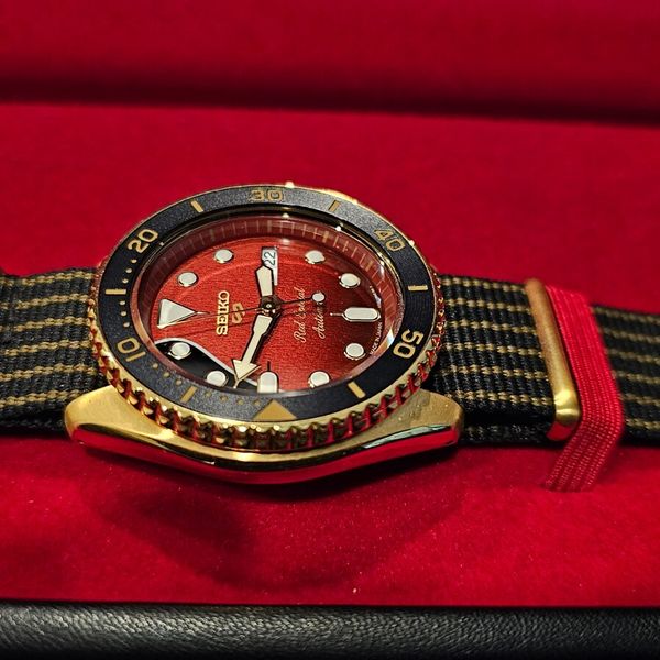 Seiko 5 Brian May Limited Edition Red Special Automatic Watch SRPH80 ...