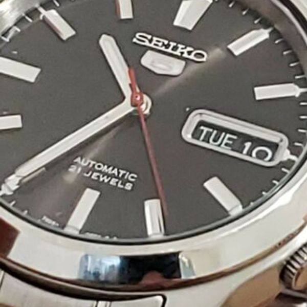 SEIKO 5 SNK795 Automatic 21 Jewels Black Dial Stainless Steel Men Watch ...