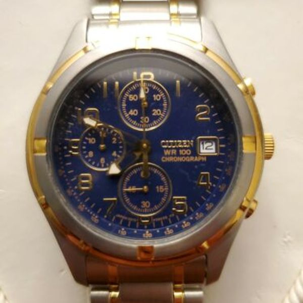 Citizen Men’s Watch Chronograph 0510-H22960 k Blue New Never Worn Wr ...