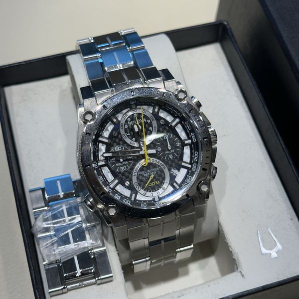 Bulova Men's Watch 96B175 Precisionist Quartz Chronograph Silver ...