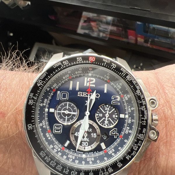Seiko Prospex V175-0CL0 Solar Aviation Chronograph. Great Condition ...