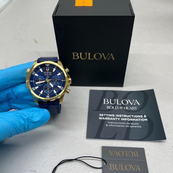 Bulova Marine Star Chronograph Blue Dial Men's Watch 97B168 ...