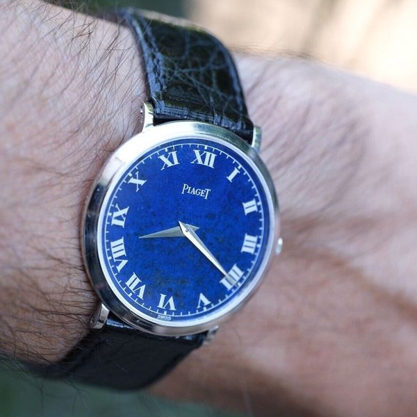 GORGEOUS Piaget Altiplano 902 LAPIS LAZULI Blue Stone Dial 18k White ...