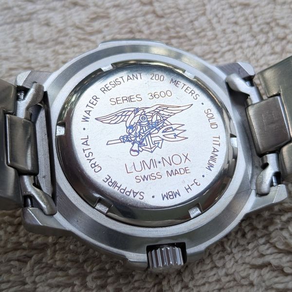 Luminox Wristwatch Navy Seal 3600 Series Titanium w Black Dial Used ...