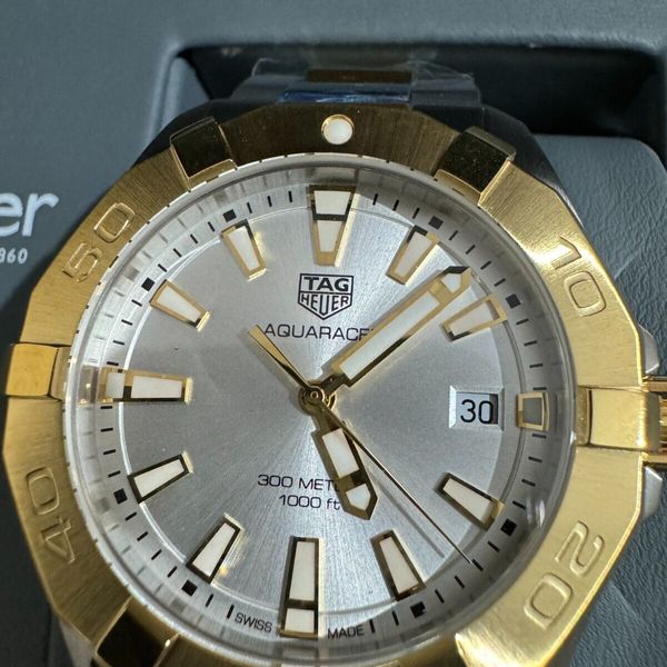Tag Heuer 41mm Aquaracer White Dial Quartz Men's Watch WBD1120.BB0930 ...