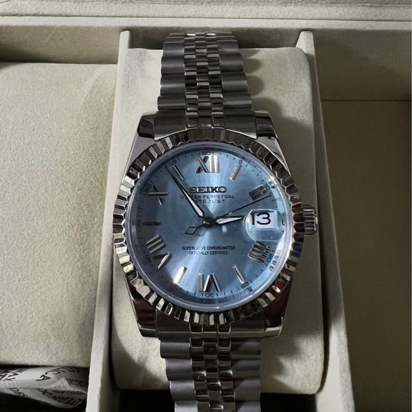 Seiko Mod Tiffany Blue Roman Datejust | WatchCharts Marketplace
