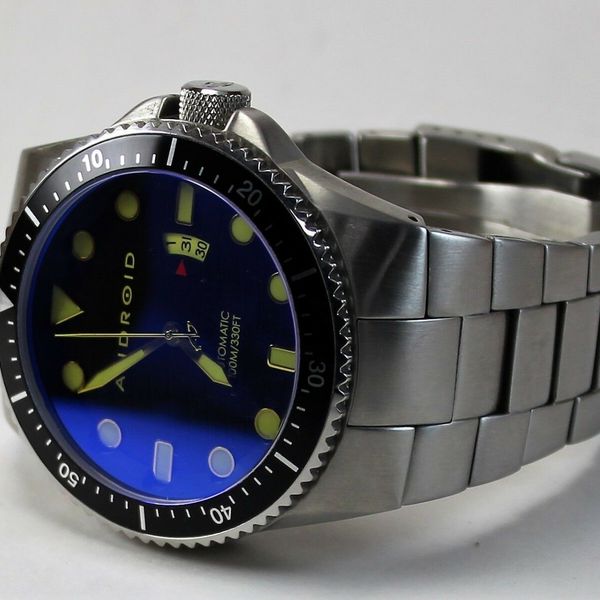 Android Automatic Men's Watch, AD403, Sea Blue Dial with Black Bezel on ...