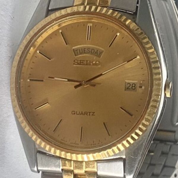 Seiko Quartz Mens Day Date Watch Runs Vintage 7N43-8111 | WatchCharts