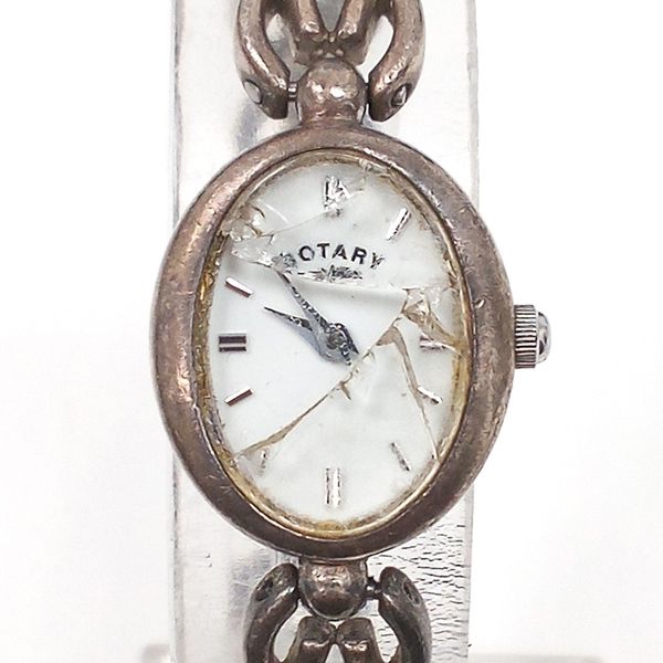 Vintage Rotary Ladies Sterling Silver 925 Quartz Watch Broken Glass ...