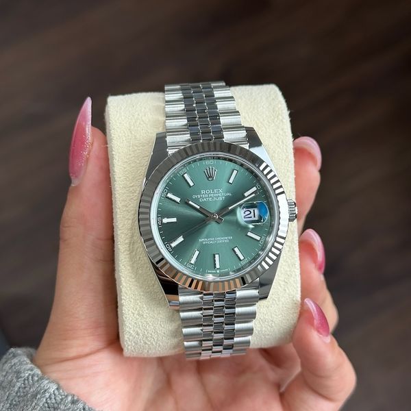 2025 Rolex Datejust 41 Mint Green Dial Jubilee 126334 - Brand New With Box & Papers ...
