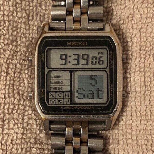 Men's Vintage Seiko Running Man Digital Watch - D138 4009 | WatchCharts ...