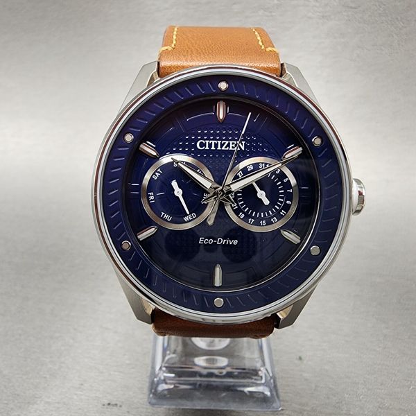 Citizen Eco-Drive CTO Watch Men 42mm Blue Dial Stainless Steel Daydate ...