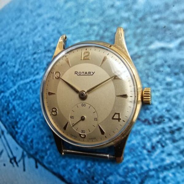 Vintage 9k Solid Gold Rotary Hand-Winding Men's Watch Cal 445 9ct ...