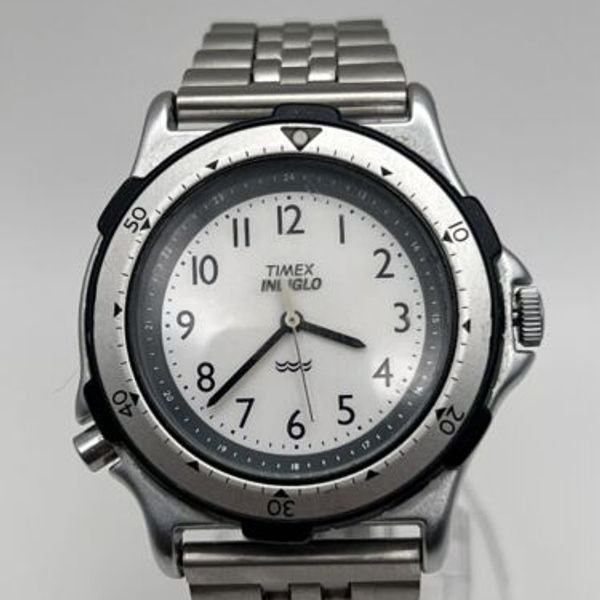 Vintage Timex Indiglo Men's Rotating Bezel Quartz Watch- New Battery ...