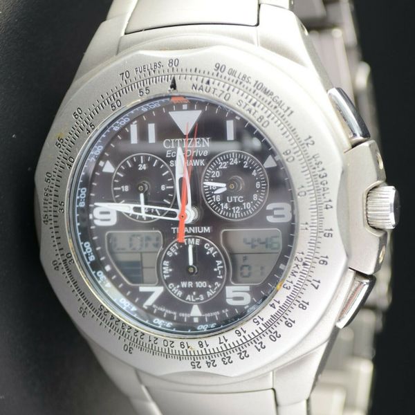 Citizen C650-Q02616 JR3000-51F Eco-Drive Skyhawk Flight Ti Chrono Men's ...