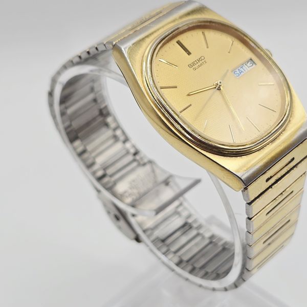 Vintage Seiko Men's Dress Watch 6533-5029 Quartz Day Date Gold Tone ...
