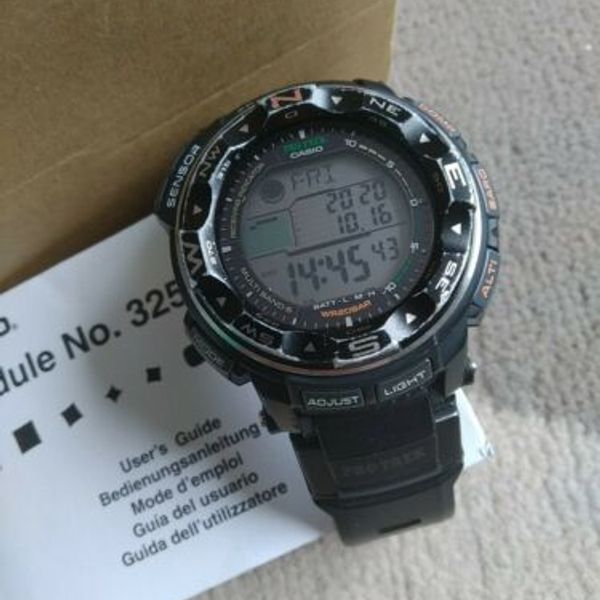 CASIO PRW-2500 Moon and Tide World Time Chrono Radio Controlled Watch ...