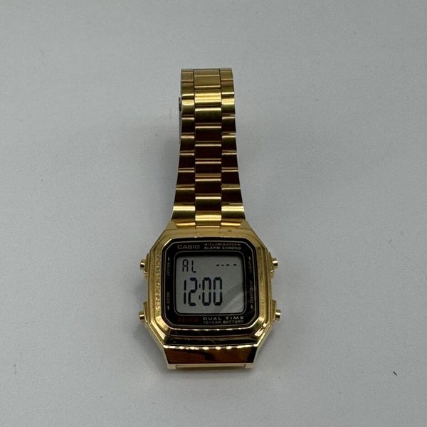 Casio Illuminator A178W Quartz Digital Alarm Watch Gold - Original Strap | WatchCharts Marketplace