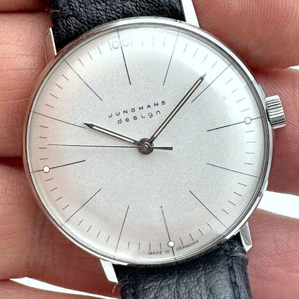 Junghans Max Bill Design 35mm Hand Wind Steel Original Dial Germany ...