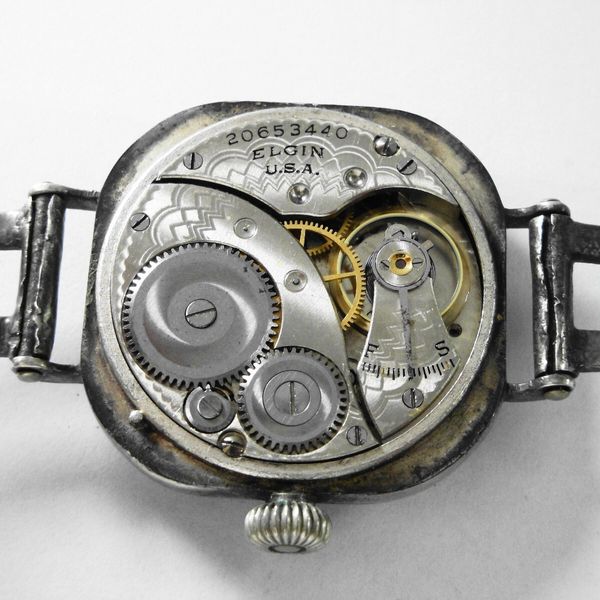 1918 WW1 Elgin White Star Dial Trench Watch, Factory Crown, Admiral ...