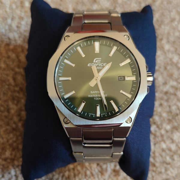 Casio Edifice Dark Green Dial Watch EFR-S108D-3AVUEF | WatchCharts ...