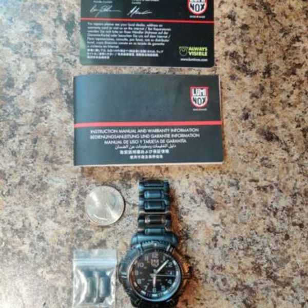 Used Luminox Women's Modern Mariner 7252.BO Black IP Stainless Steel ...