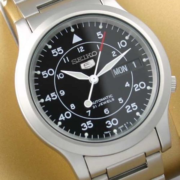 Seiko 5 Automatic SNK809 SNK809K1 Men Black Dial Day Date Watch ...