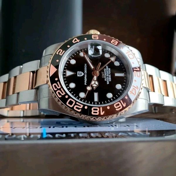Pagani Design Men's Watch GMT Root beer two tone rose gold ...