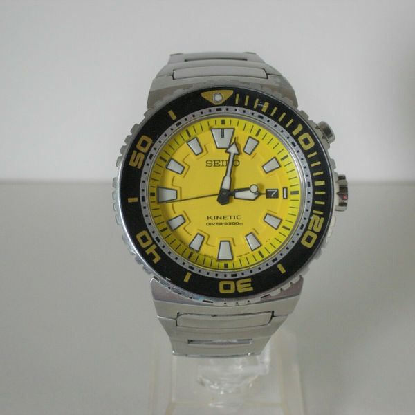 seiko kinetic caesar SK9 385 watch rare yellow dial | WatchCharts ...