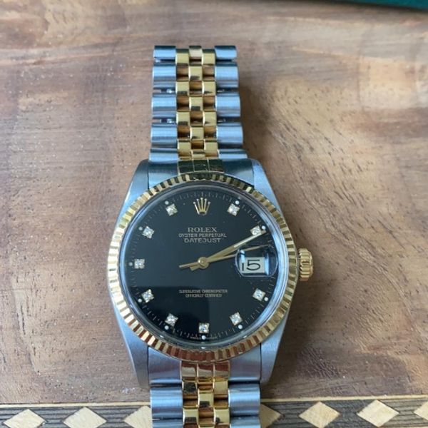 FS: Rolex 16013 Date Just Black Diamond bezel BOX and Papers ...
