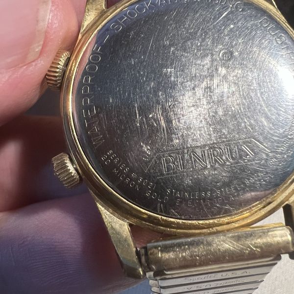 BENRUS: Wristalarm; 20 Microns Gold Electroplated Mechanical Vintage ...