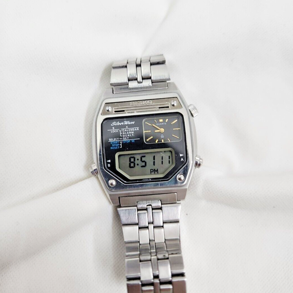Fully Working Seiko H239-5040 Silverwave Watch Ana-Digi Robot Original ...