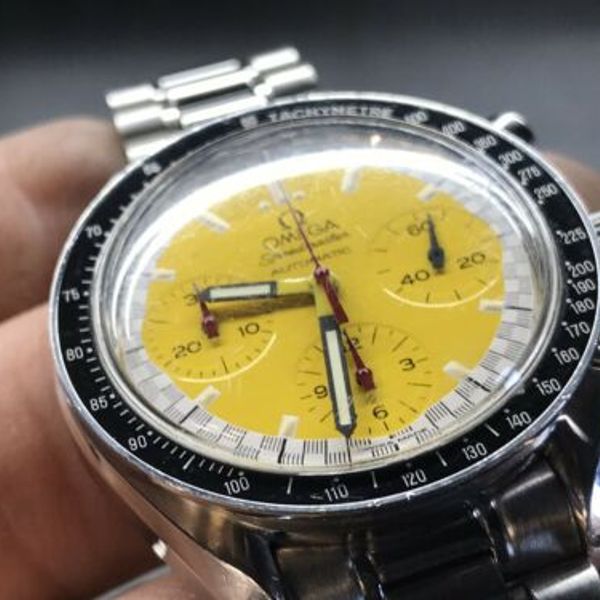 Omega Speedmaster Yellow Dial Stainless Steel 3510.12 Schumacher Mint ...