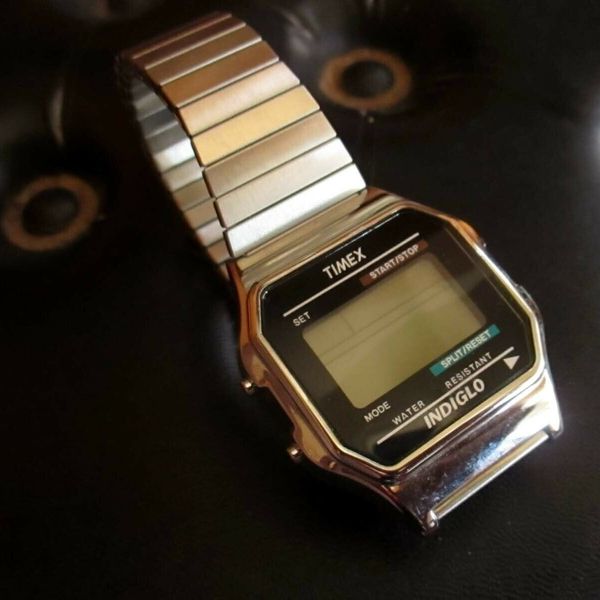 Timex T78587, Men's Digital Silvertone Expansion Band Watch Indiglo ...