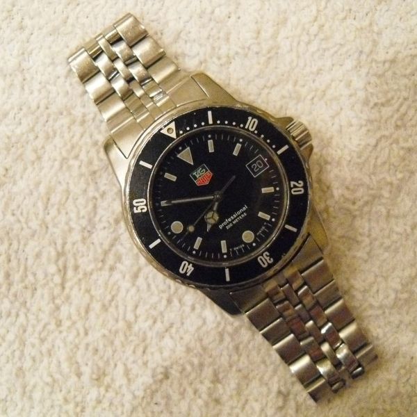 Tag Heuer 1500 Professional Divers watch, 200m, black dial and bezel ...
