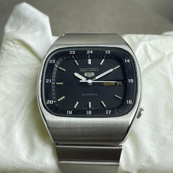 Vintage Seiko 5 Automatic Ladies Watch 17 Jewel Black Dial Day/Date ...