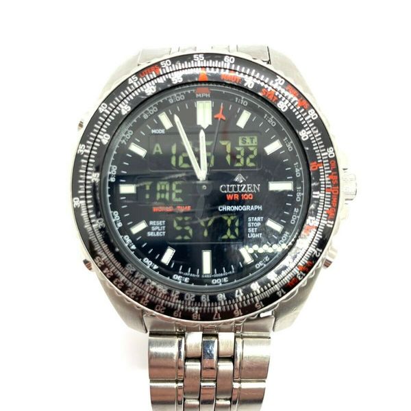 CITIZEN C460 WINGMAN VI PROMASTER W100 WORLD TIME SLIDE CALCULATOR 42MM ...