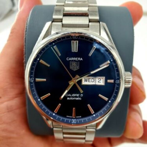 Tag Heuer Carrera Calibre 5 Day-Date Automatic Men's Watch WAR201E.FC6292 | WatchCharts Marketplace