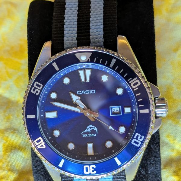 Casio Duro MDV106 Marlin Logo Negro/Azul Excelente Estado EnvÃ­o Gratis ...