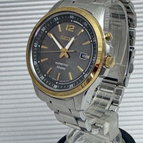 Seiko Kinetic 100M Men's Watch Stainless Steel, Battery New ...
