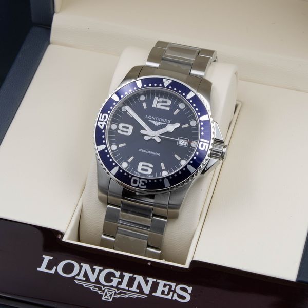 Men's Longines Hydroconquest Quartz Watch L37404966 Blue Dial 41mm # ...