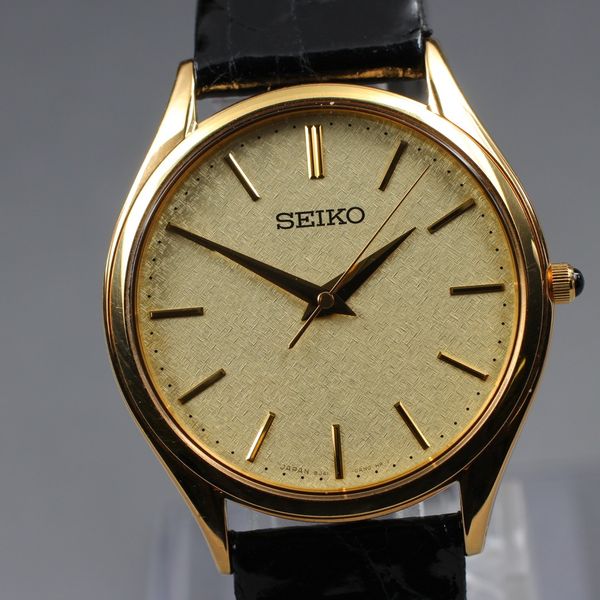 [Near MINT] Seiko Dolce 8J41-0AJ0 33mm Quartz Gold Dial Men's Watch ...